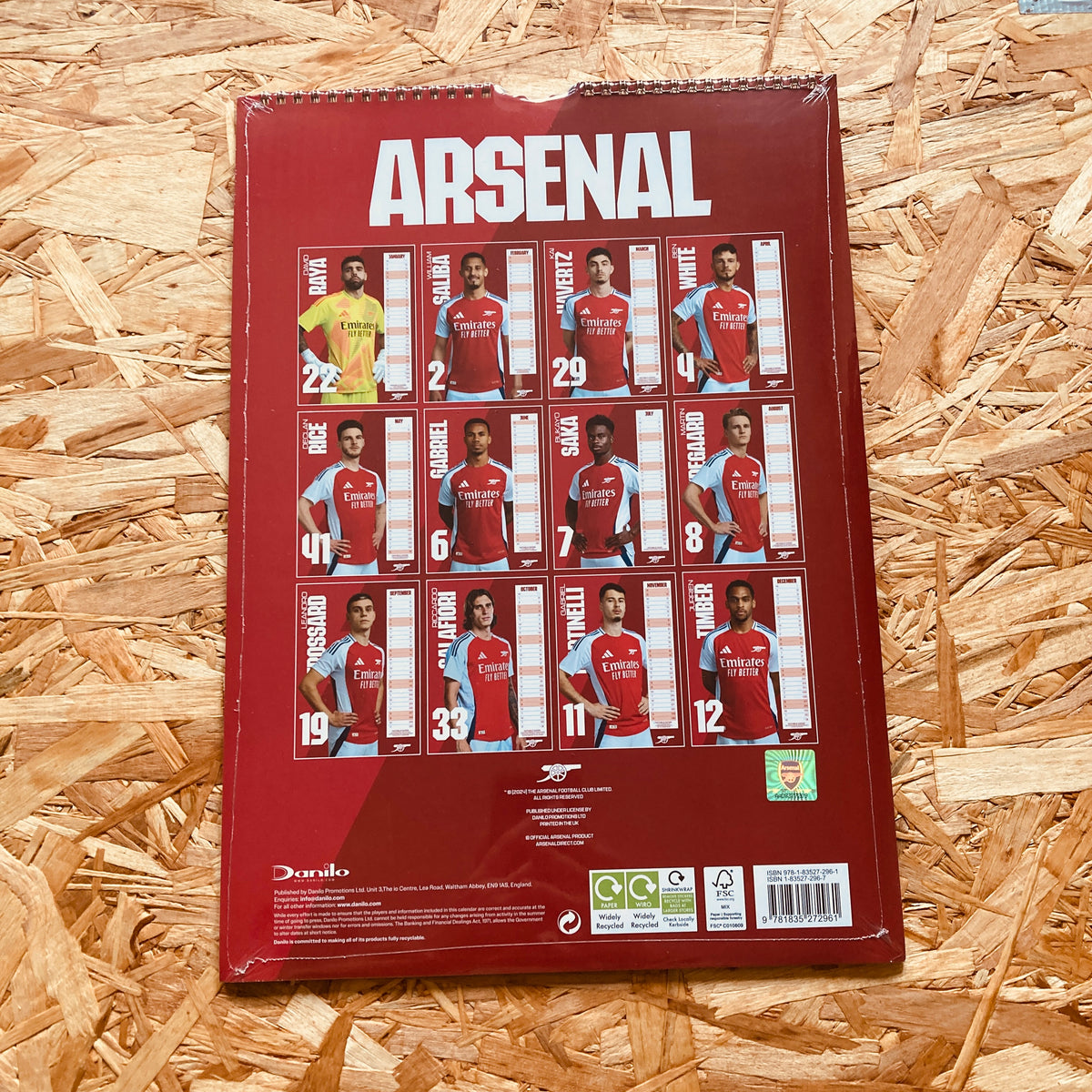 Arsenal FC 2025 A3 Calendar – Stanchion